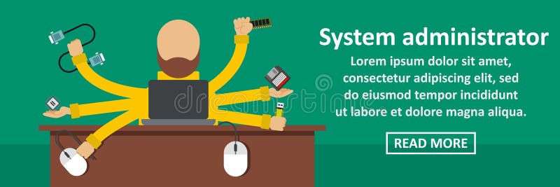 System Administrator Banner Horizontal Concept Stock Vector ...