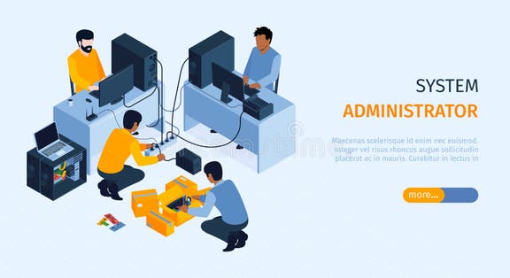 System Administrator Banner Illustration Stock Vector - Illustration of ...
