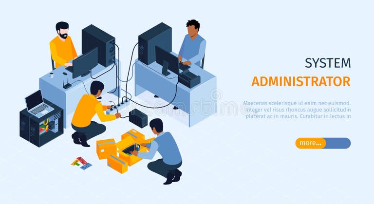 System Administrator Banner Illustration Stock Vector - Illustration of ...