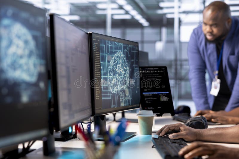 System Administrator in Data Center Developing Artificial Intelligence Stock Image - Image of ...