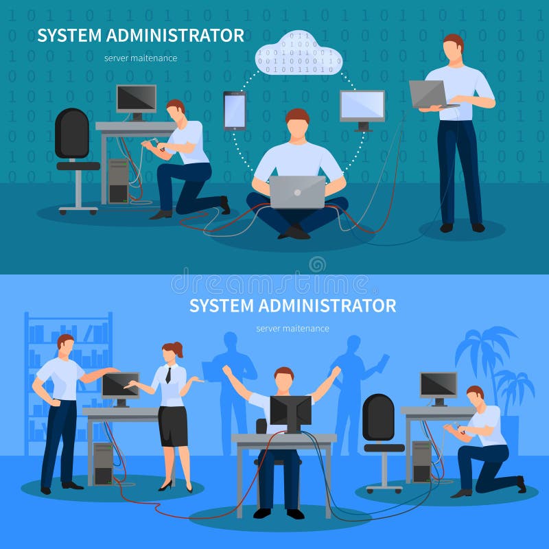 System Administrator Illustration Stock Vector - Illustration of office ...