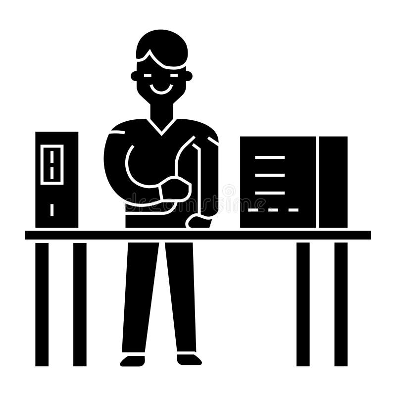 System Administrator Icon, Vector Illustration, Black Sign on Isolated ... System Administrator Icon, Vector Illustration, Black Sign on Isolated ...