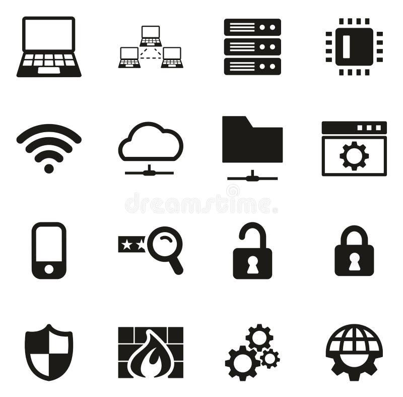 System Administrator Icons All in One Icons Black & White Color Flat ...