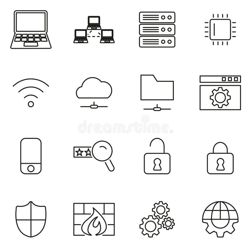 System Administrator Icons White on Black Flat Design Circle Set Big ...