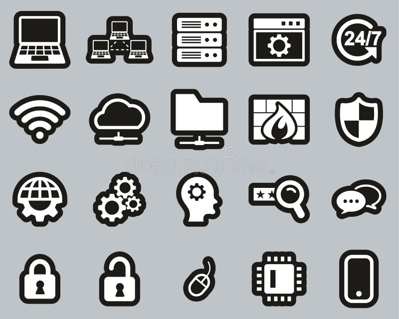 System Administrator Icons White on Black Flat Design Circle Set Big ... System Administrator Icons White on Black Flat Design Circle Set Big ...