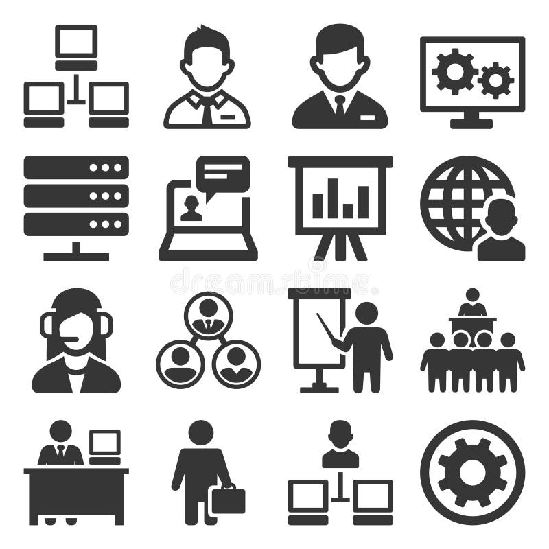 System Administrator and Operator Icons Set. Vector Stock Vector ...