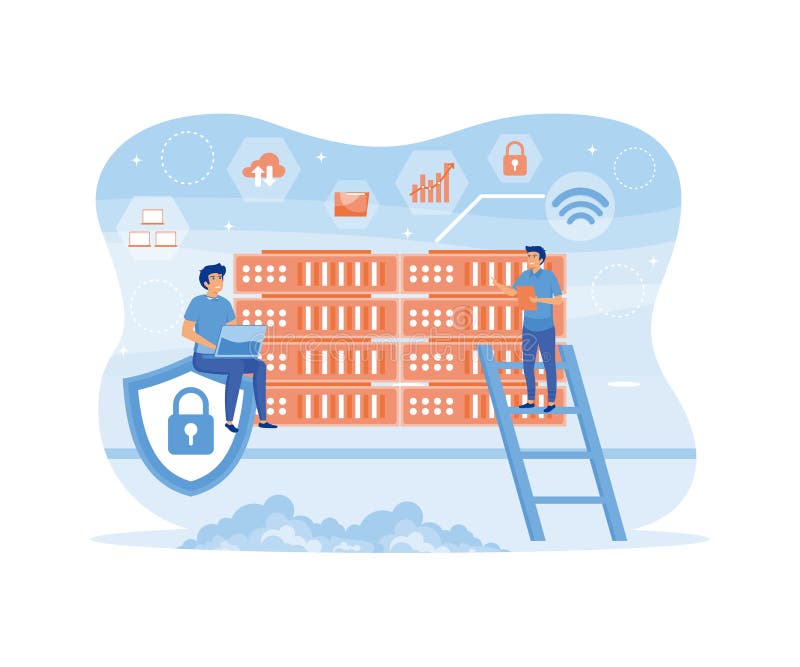 System Administrator. People Working on Computer and Doing Technical ...