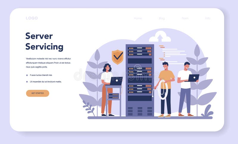 System Administrator. People Working on Computer and Doing Stock Vector ...