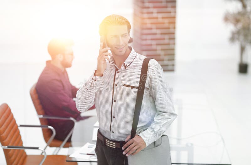 System Administrator Talking on the Phone Stock Image - Image of office ...
