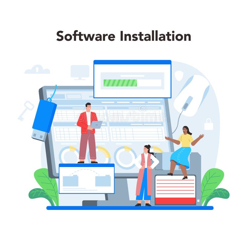 Software installation icon stock vector. Illustration of illustrations ...
