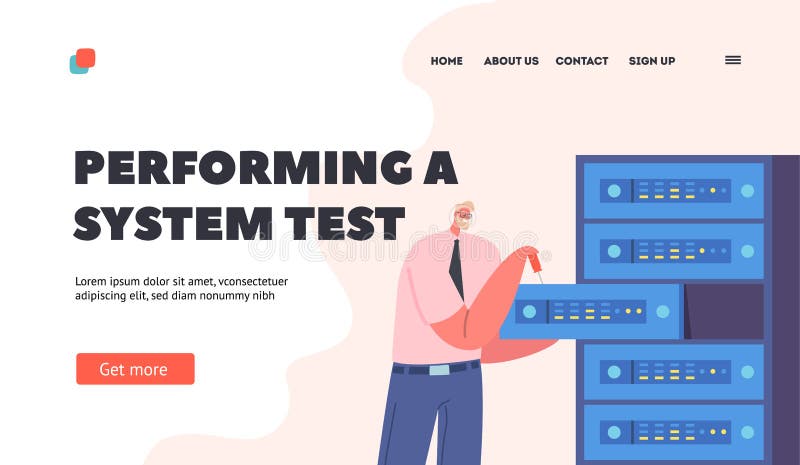 System Administrator Testing Equipment Landing Page Template. Sysadmin ...