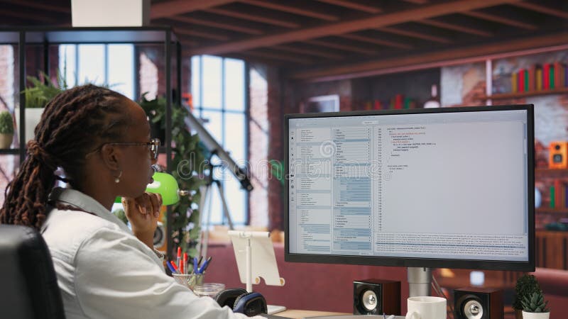 System Administrator Types Code into PC, Developing Software Stock Photo - Image of professional ...