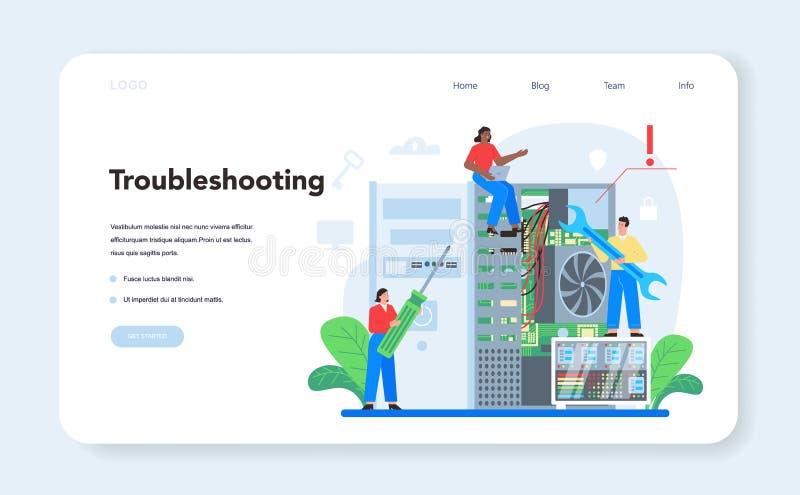 Server Troubleshooting Landing Page Illustration Stock Vector ...