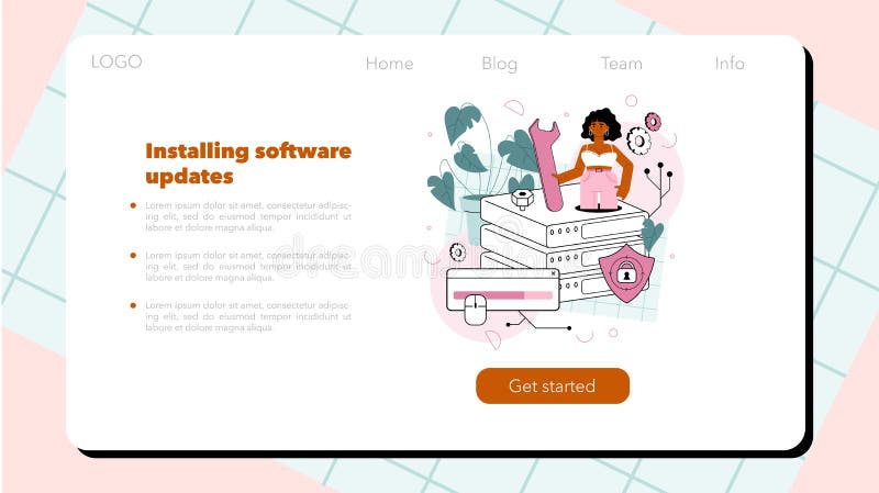 System Administrator Web Banner or Landing Page. Technical Work Stock ...