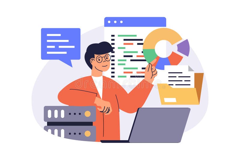 System Administrator Web Concept with Flat Cartoon People for Website ...