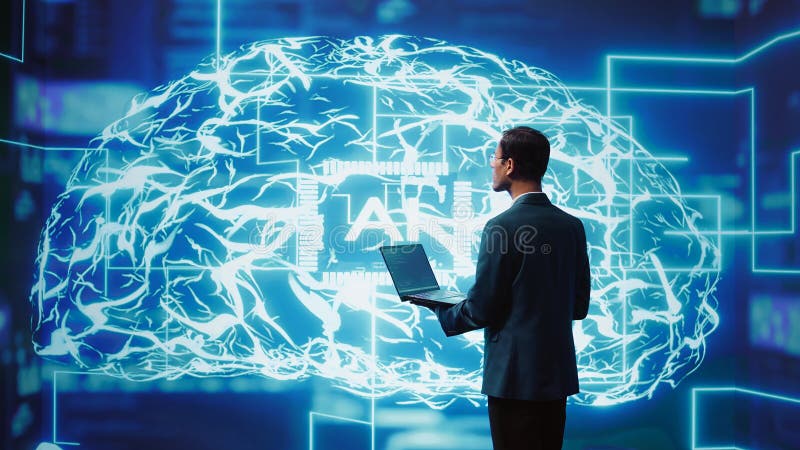 System Administrator Working On Laptop Programming Artificial