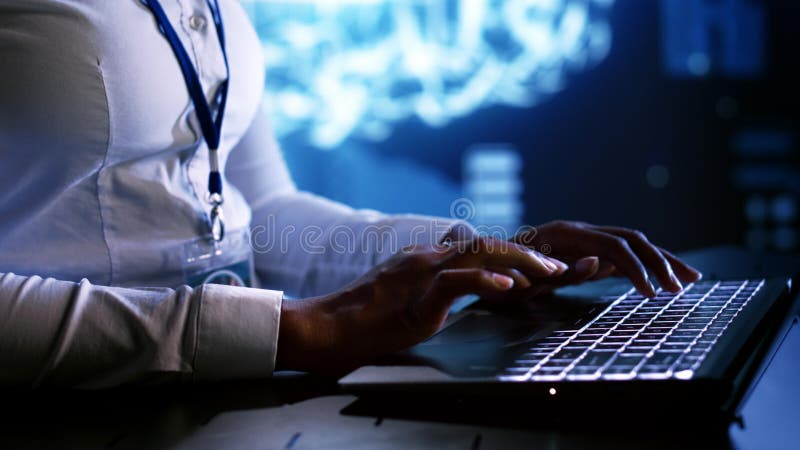 System Administrator Writing AI Script Stock Video - Video of workspace ...