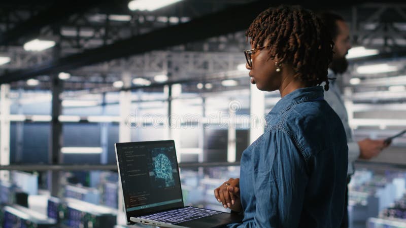 System Administrators in Data Center Monitoring AI LLM Visualization Stock Video - Video of ...