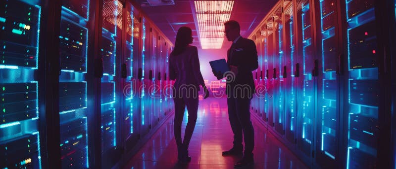 System Administrators To the Rescue. Two it Technicians Using a ...