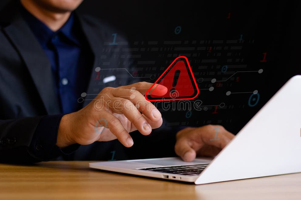 System Alert Hacker Alert Cyber Attack Alert Email Dange Stock Photo ...