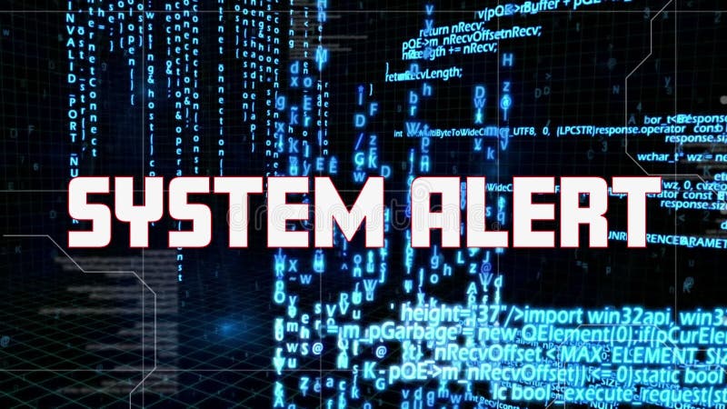 System Alert Text Against Data Processing Stock Video - Video of lines ...