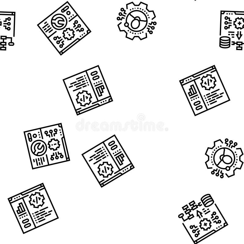 System Analyst Data Seamless Pattern Vector Stock Vector Illustration