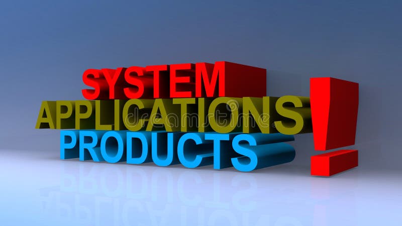 System Applications Product on Blue Stock Illustration - Illustration ...