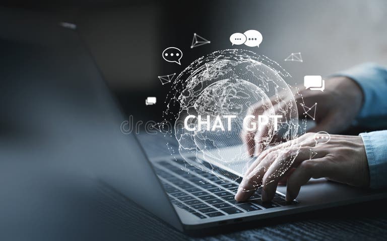 System Artificial Intelligence Chatbot , Businessman Using Laptop or ...