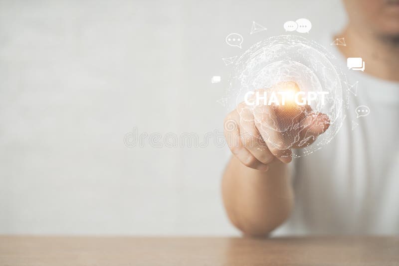 System Artificial Intelligence Chatbot , Man Using Smartphone with ...