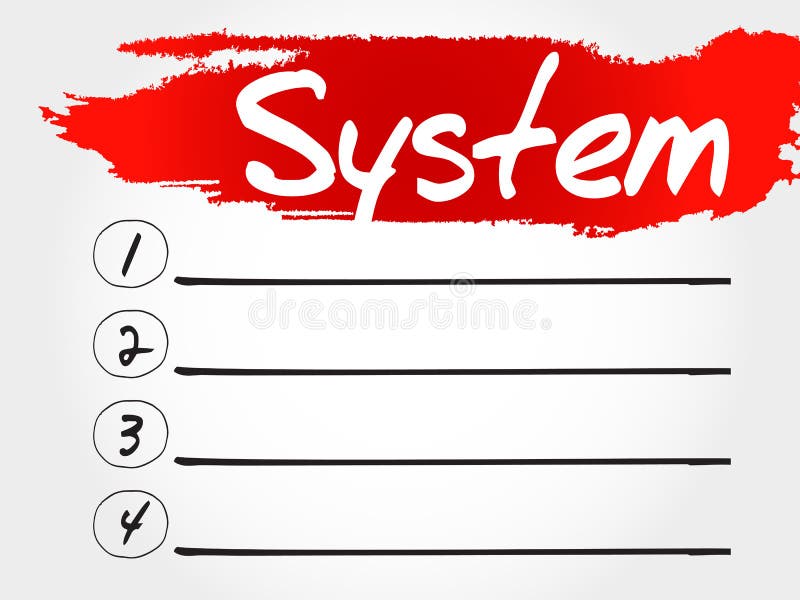 SYSTEM blank list stock illustration. Illustration of architecture ...