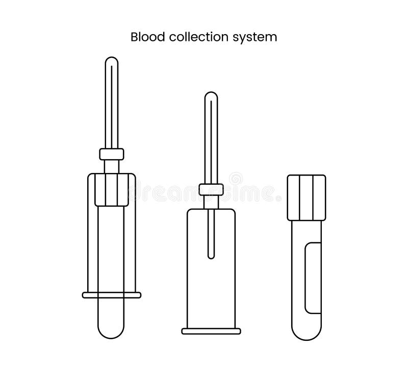 System for Blood Sampling for Analysis, Line Icon in the Vector of ...