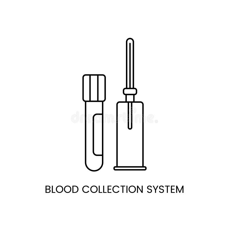 System for Blood Sampling for Analysis, Line Icon in the Vector of ...