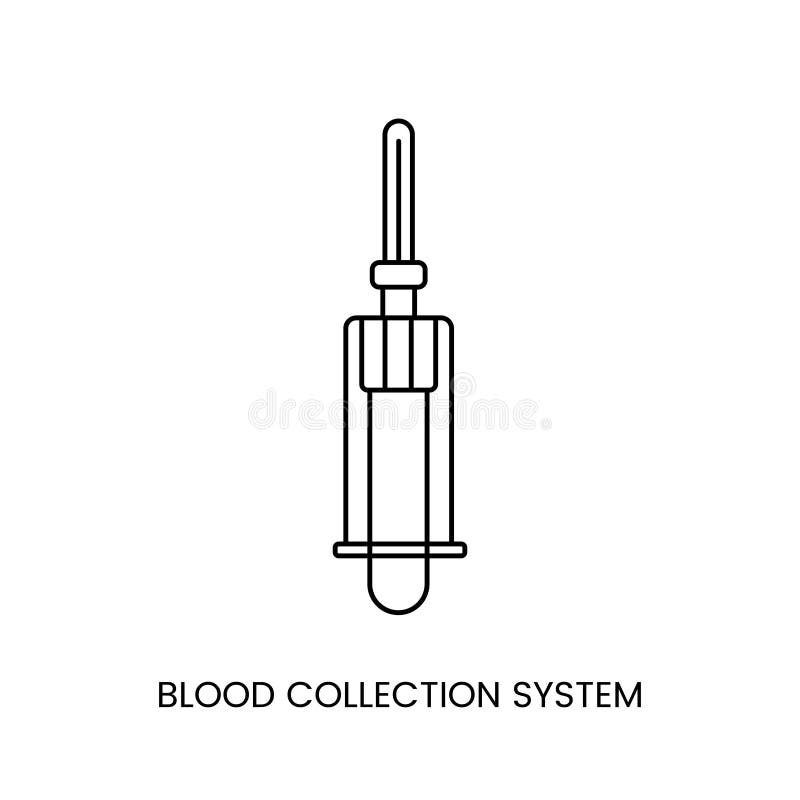 System for Blood Sampling for Analysis, Line Icon in the Vector of ...
