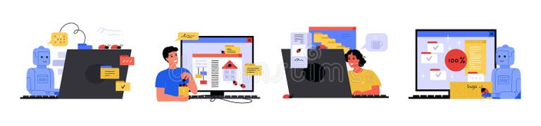 System Bugs. QA Software Automation. Website Error Test or Devops ...