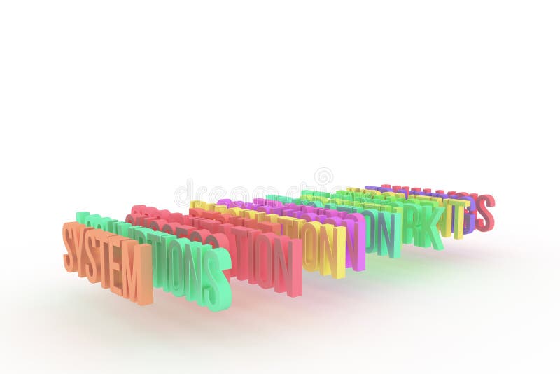 System, Business Conceptual Colorful 3D Words. Design, Graphic ...