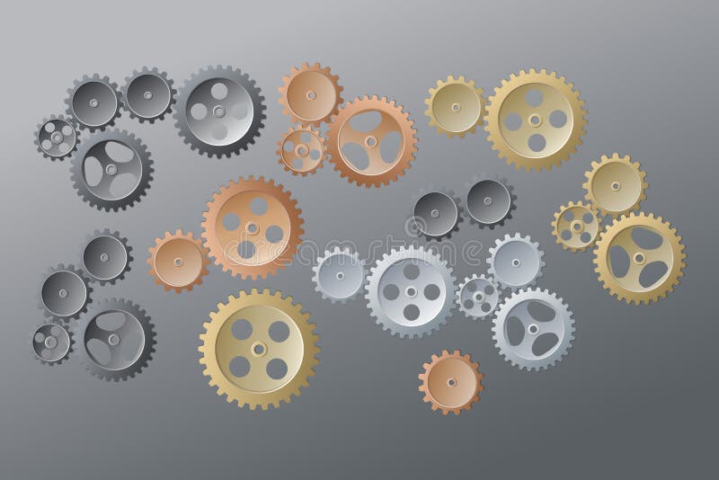 System of Color of the Gear Wheels on Gray-white Background Stock ...