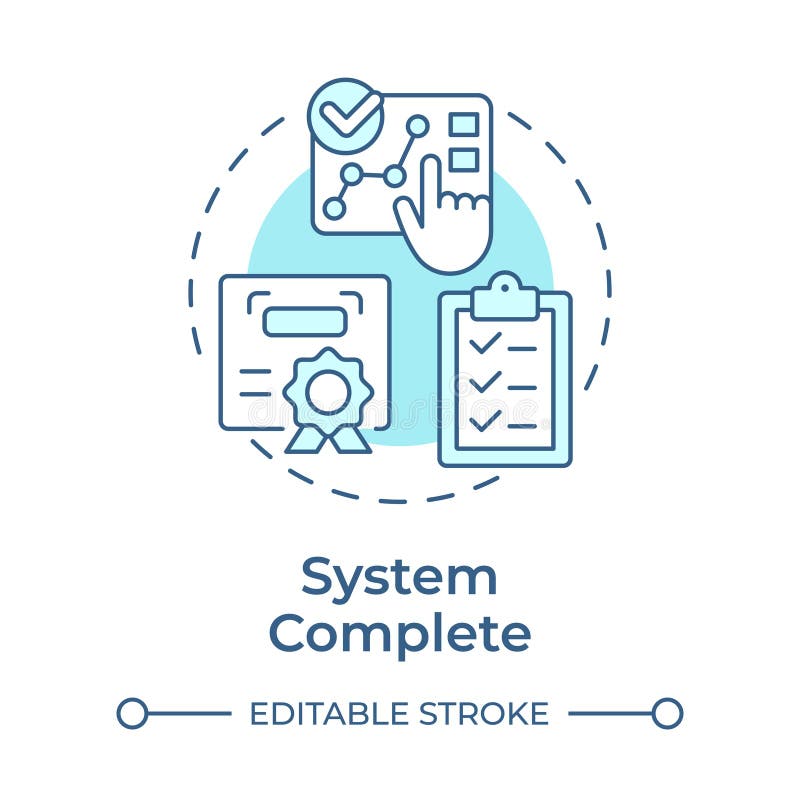 System Complete Soft Blue Concept Icon Stock Vector - Illustration of ...
