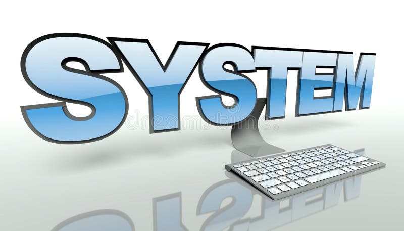System Concept, Computer and Keyboard Stock Illustration - Illustration ...