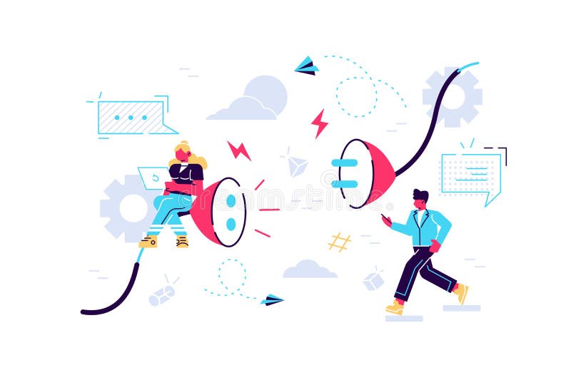 System Connection Error and Repairing Network Problem Stock Vector ...