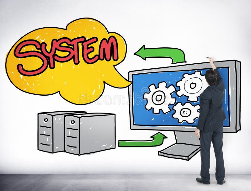 System Connection Technology Data Networking Concept Stock Photo ...