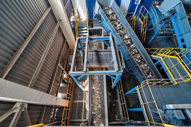 System of Conveyors Carrying Trash at Waste Processing Plant Stock ...