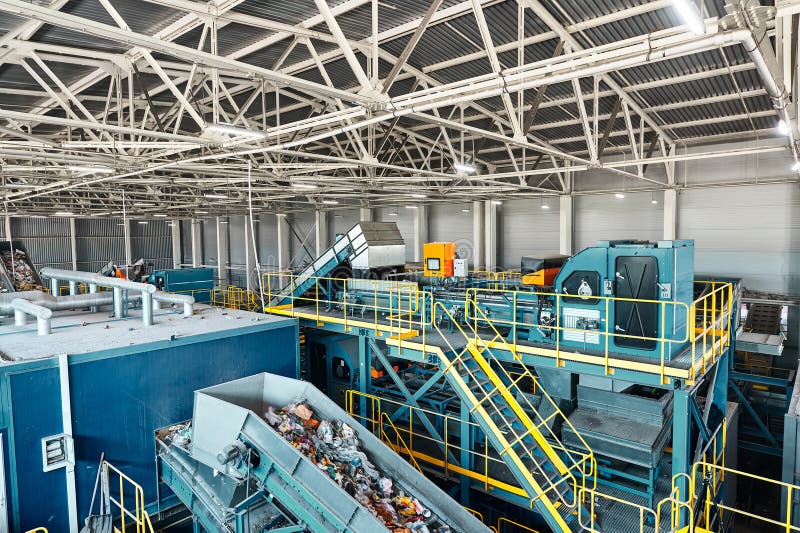 System of Conveyors Carrying Trash at Waste Processing Plant Stock ...