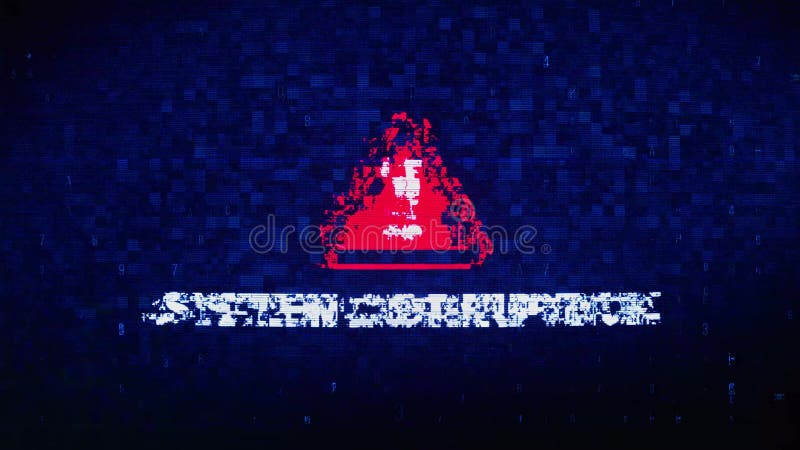 System Corruption Text Digital Noise Twitch Glitch Distortion Effect Error Loop Animation. Stock ...