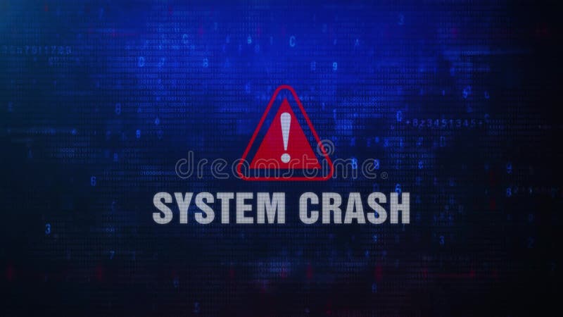 Warning Error Exclamation Mark Failed Systems Computer Cyberpunk Loop Animation. Stock Video ...