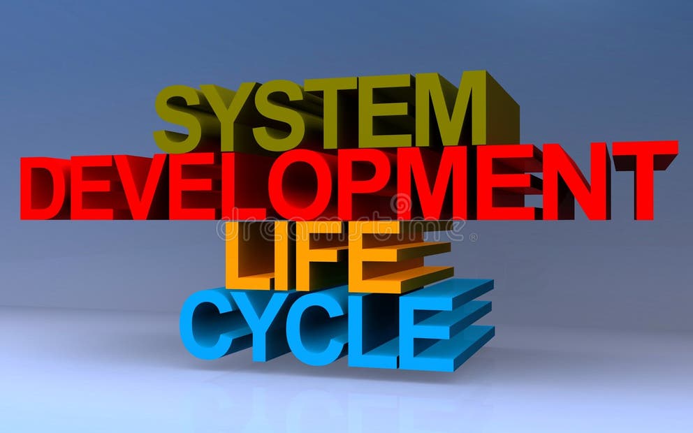 System Development Life Cycle on Blue Stock Illustration - Illustration ...