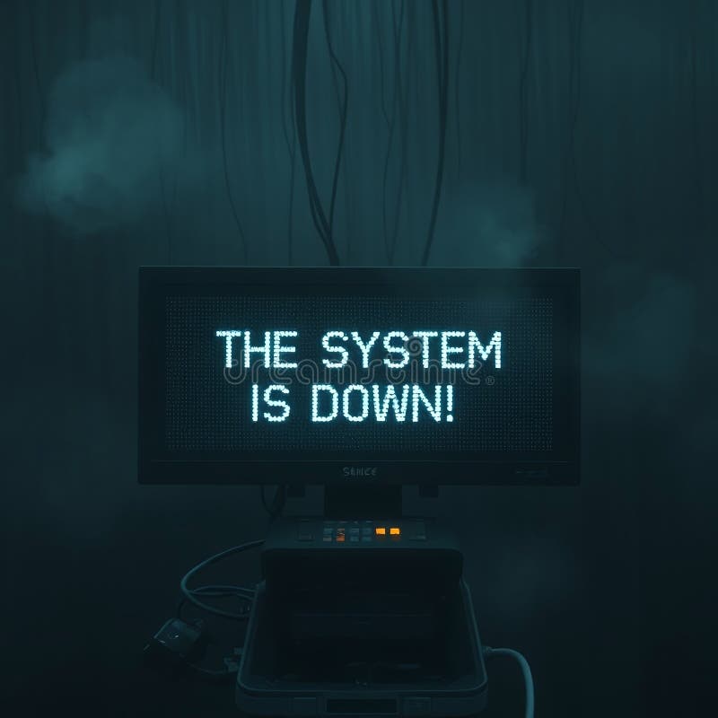 The system is down stock illustration. Illustration of writtethe ...
