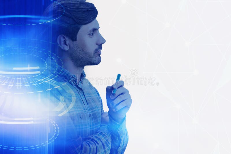 System Engineer Designing Interface Stock Illustration - Illustration ...