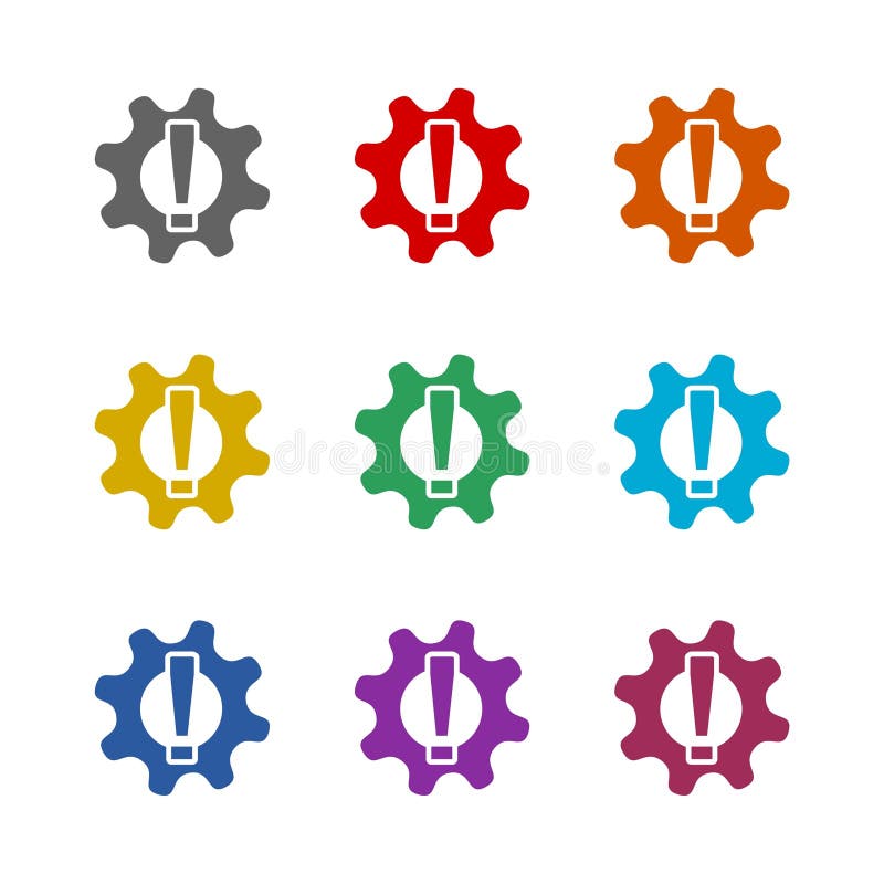 System Error Icon Isolated on White Background. Set Icons Colorful ...