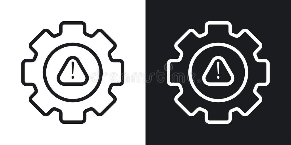 System Error Icon Set.Technical Failure Warning Vector Symbol in a ...
