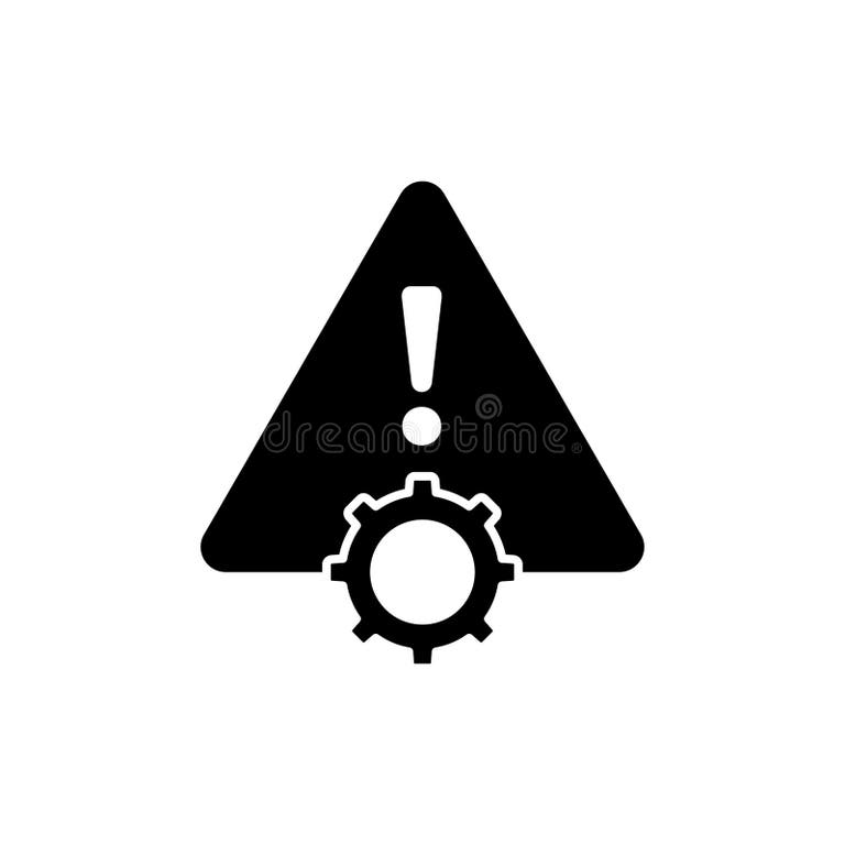 System Error Icon Set.Technical Failure Warning Vector Symbol in a ...